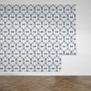Retro Floral Geometric Wallpaper Decal Wall Art Bedroom Decor Sticker ...