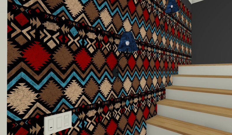 Tribal Ethnic Native American Wallpaper Peel and Stick | Etsy