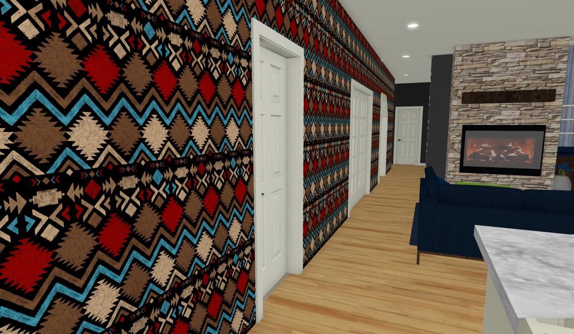 Tribal Ethnic Native American Wallpaper Peel and Stick | Etsy