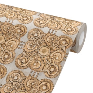 1884 Gold Ceiling Medallion Tiles Wallpaper Peel and Stick Wallpaper ...