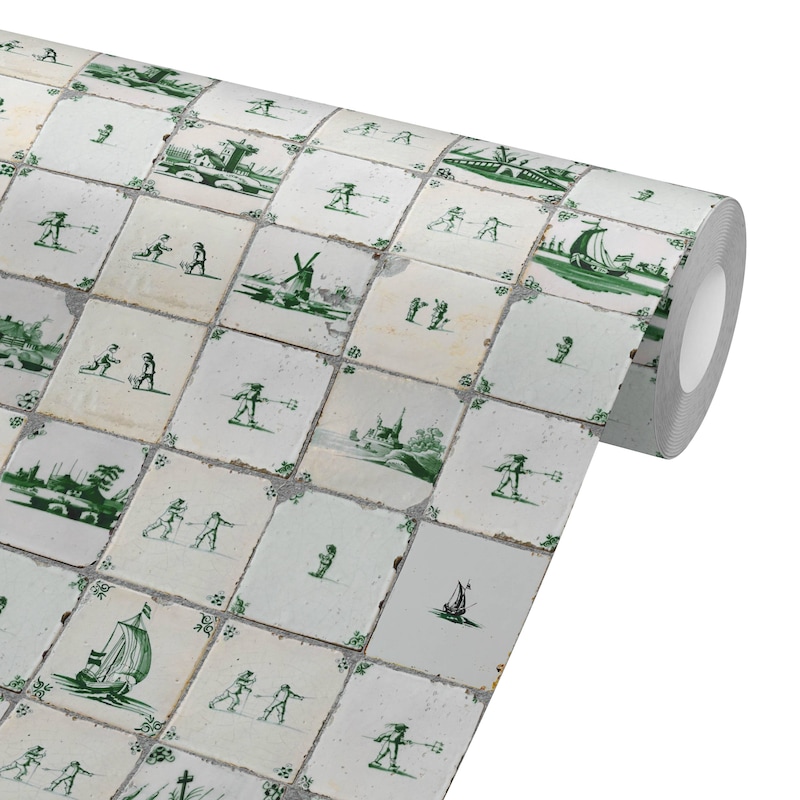 Delft Style Tiles Green - Etsy