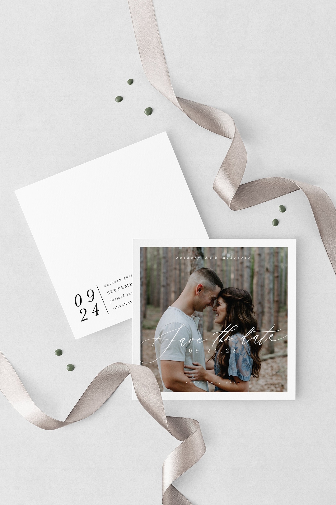Modern Save the Date Square Card – Personalized Digital Download - Etsy