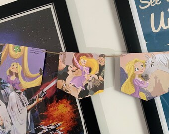 TANGLED RAPUNZEL Book Page Banner Bunting Garland Disney - Etsy