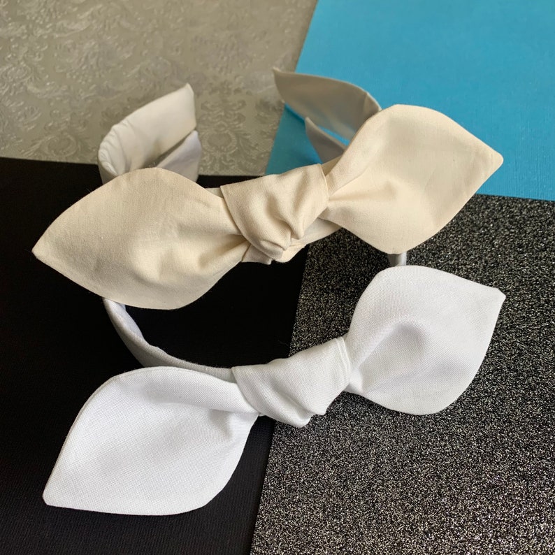 Solid Colored Cotten Knot Bow Headbands - Etsy