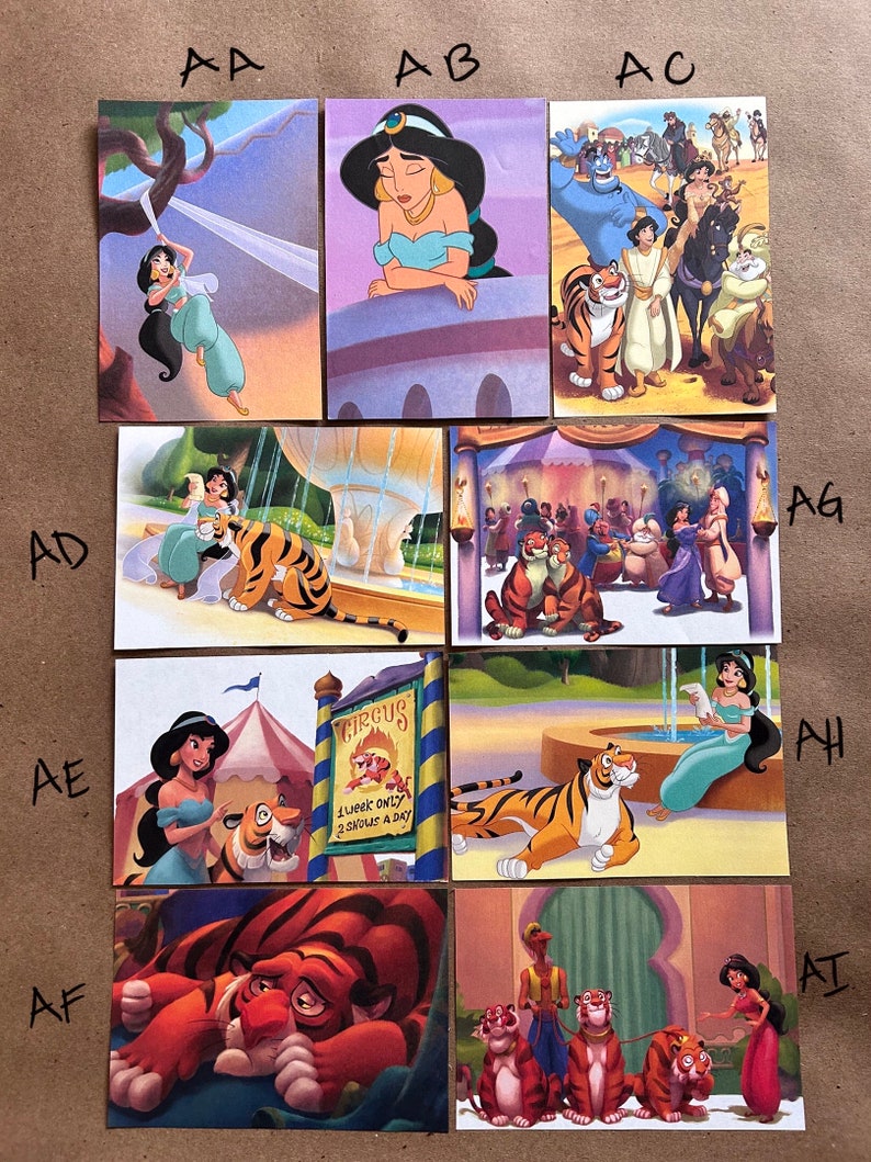 Aladdin Postcards/ Princess Jazmine Postcards/ Princess Postcard ...