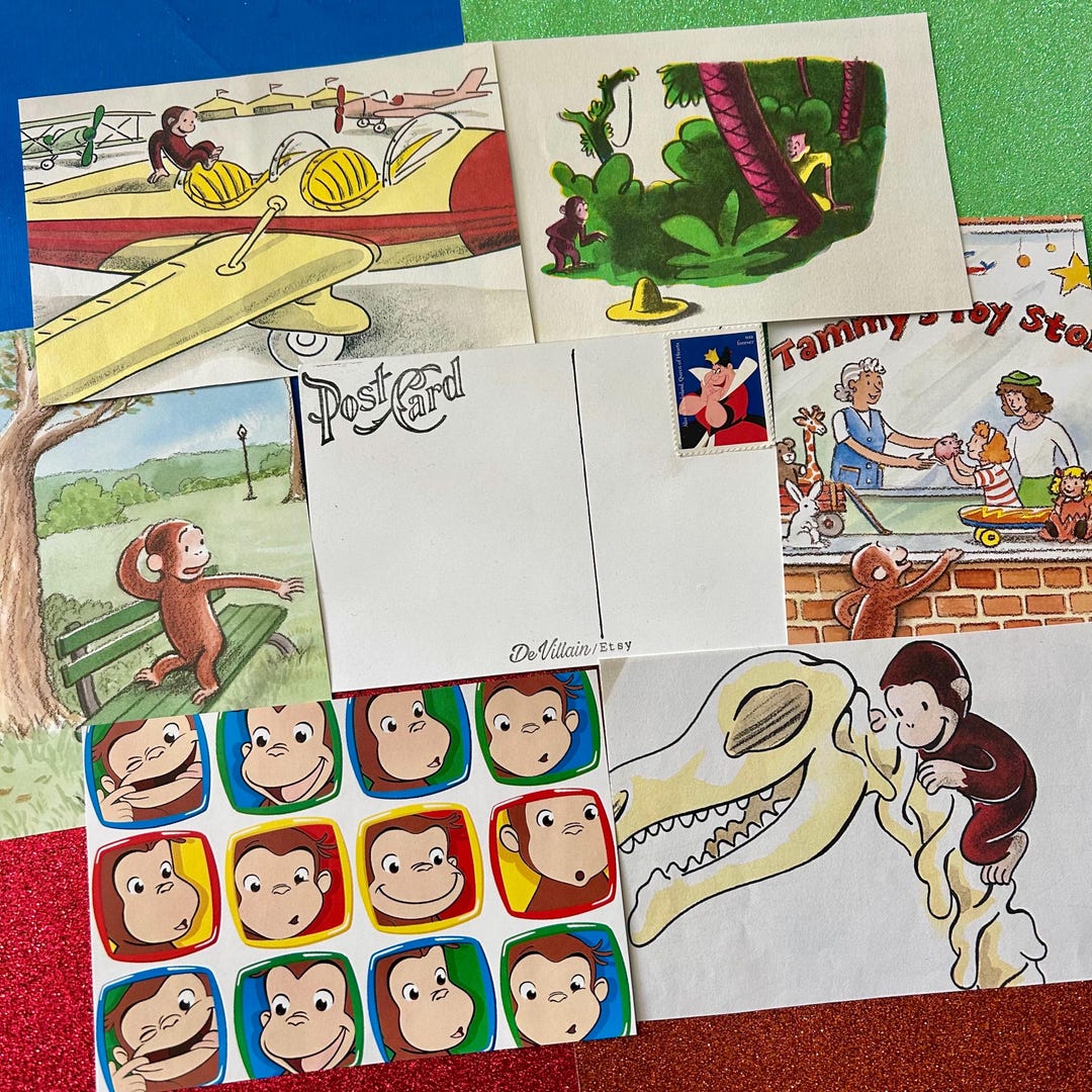 Curious George Postcards/ Postcards/ Blank Note Cards - Etsy