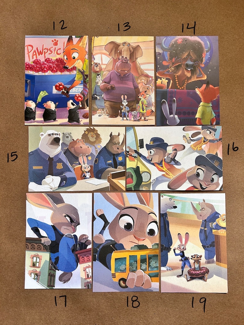 Zootopia Postcards/ Zootopia Note Cards/ Wreck-it Ralph Postcards ...