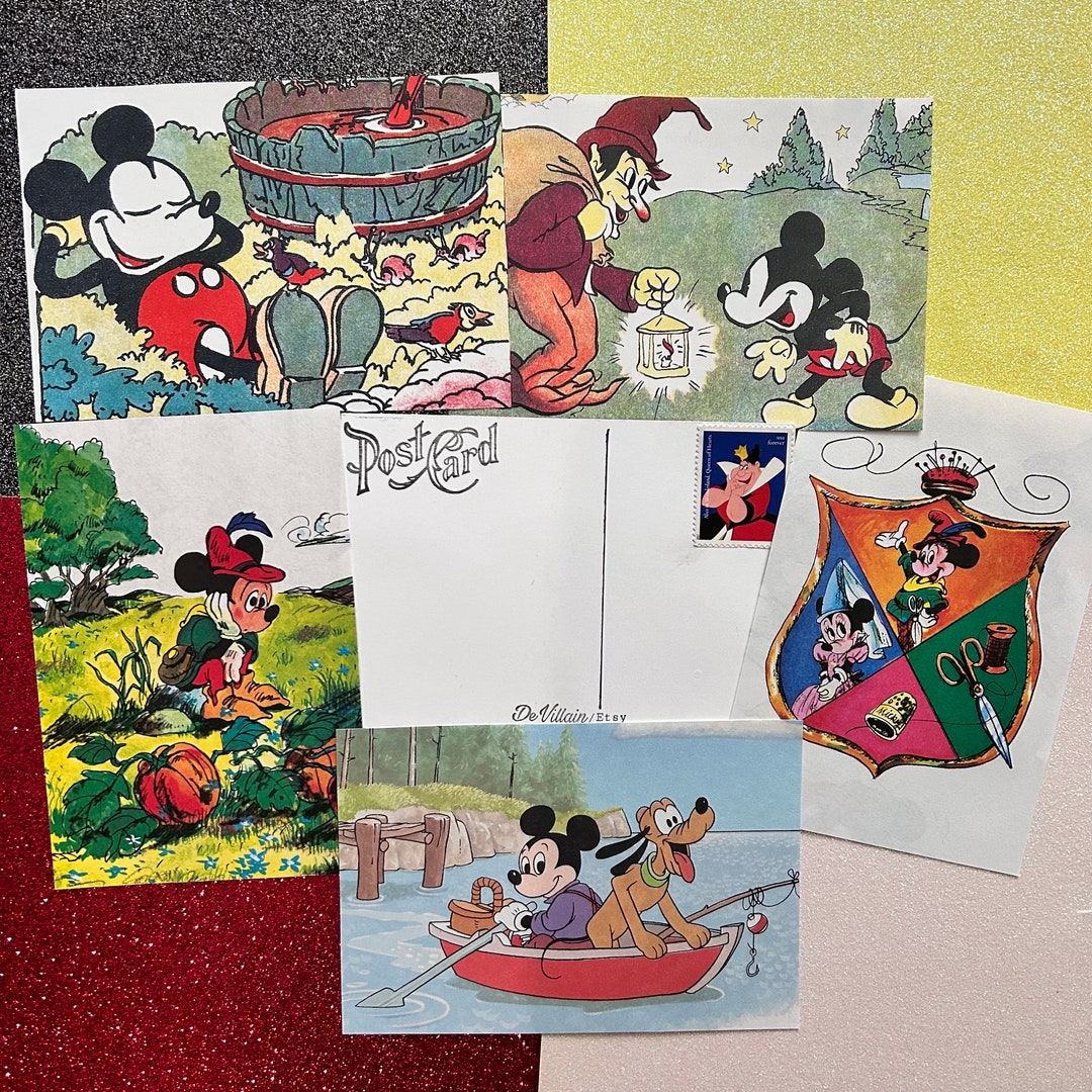 Mickey Mouse Postcards/ Mickey Postcard/ Mickey Note Cards/ Disney Note ...