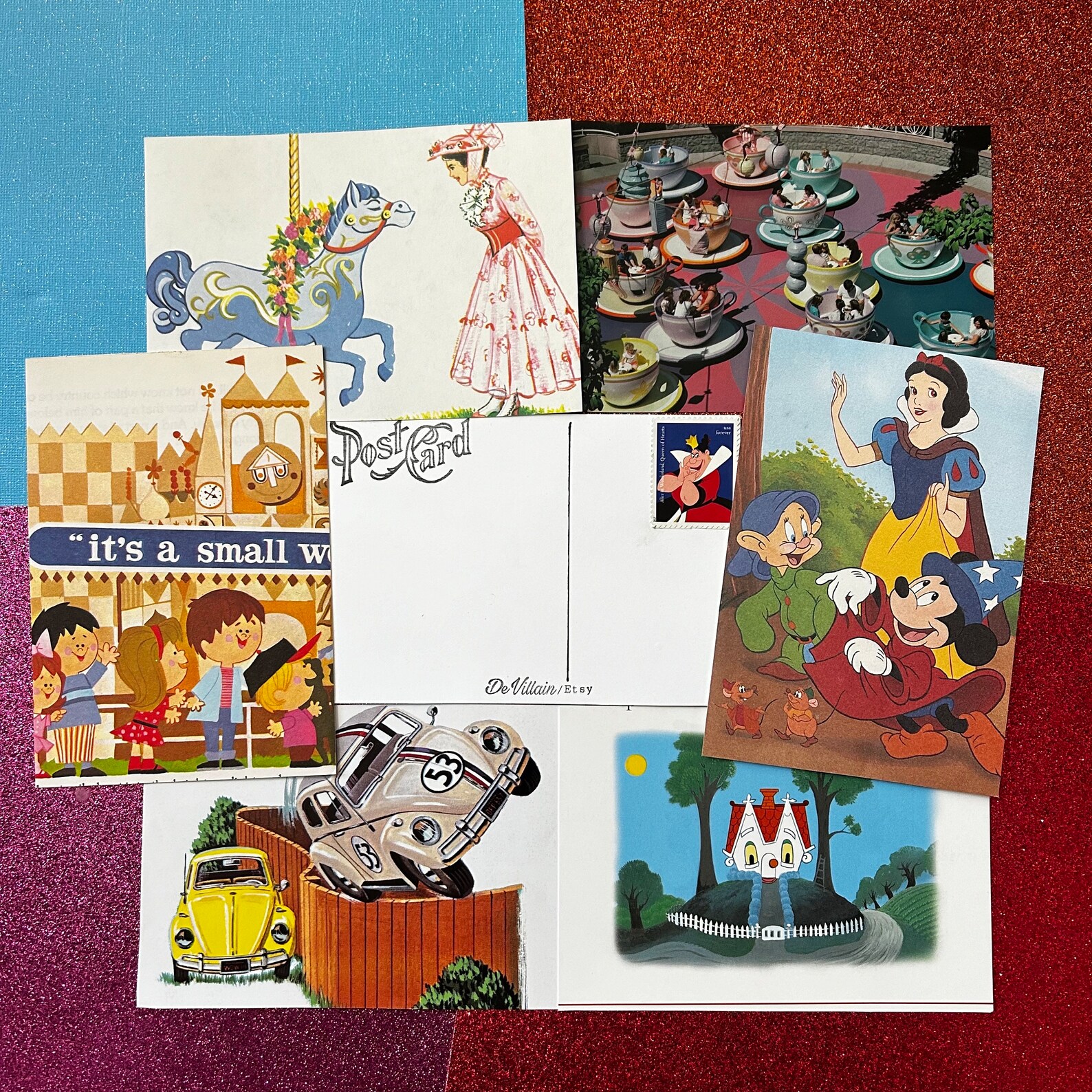 Random Disney Postcards/ Disney Note Cards/ Disney Movie Postcards - Etsy