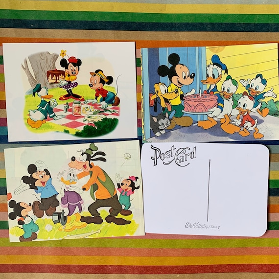 Mickey Mouse and Friends Postcards/ Disney Postcards/ Disney | Etsy