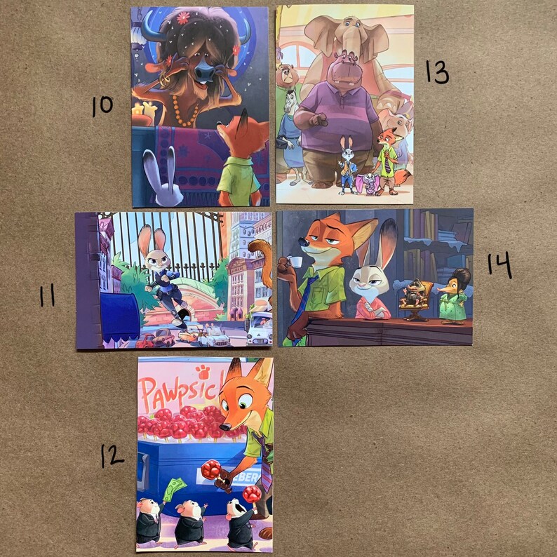 Zootopia Postcards/ Zootopia Note Cards/ Wreck-it Ralph - Etsy