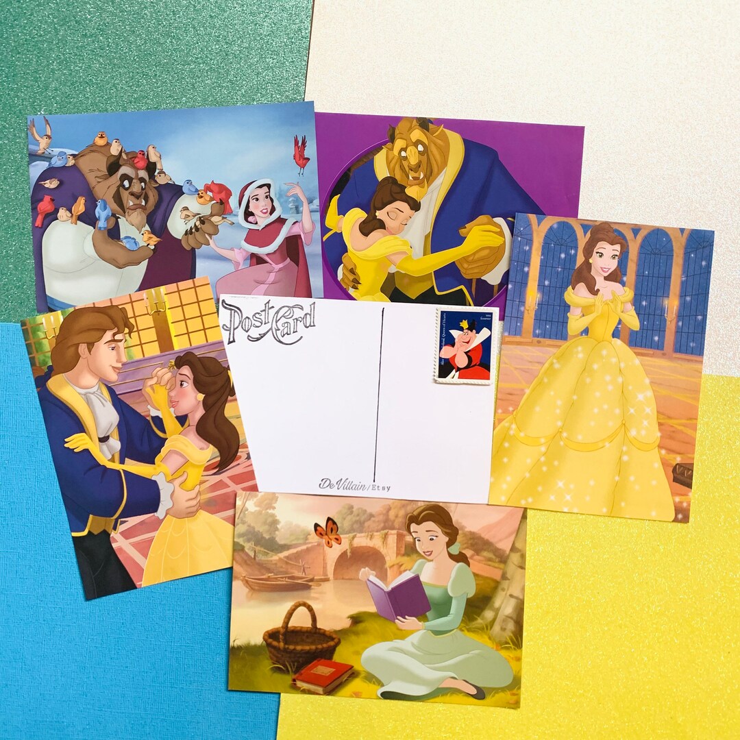 Beauty and the Beast Postcards/ Disney Postcards Note Cards/ Princess ...
