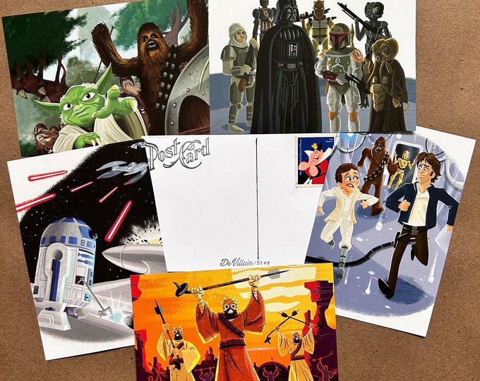 Star Wars Postcards/ Star Wars Note Cards/ Star Wars Blank Note Cards ...