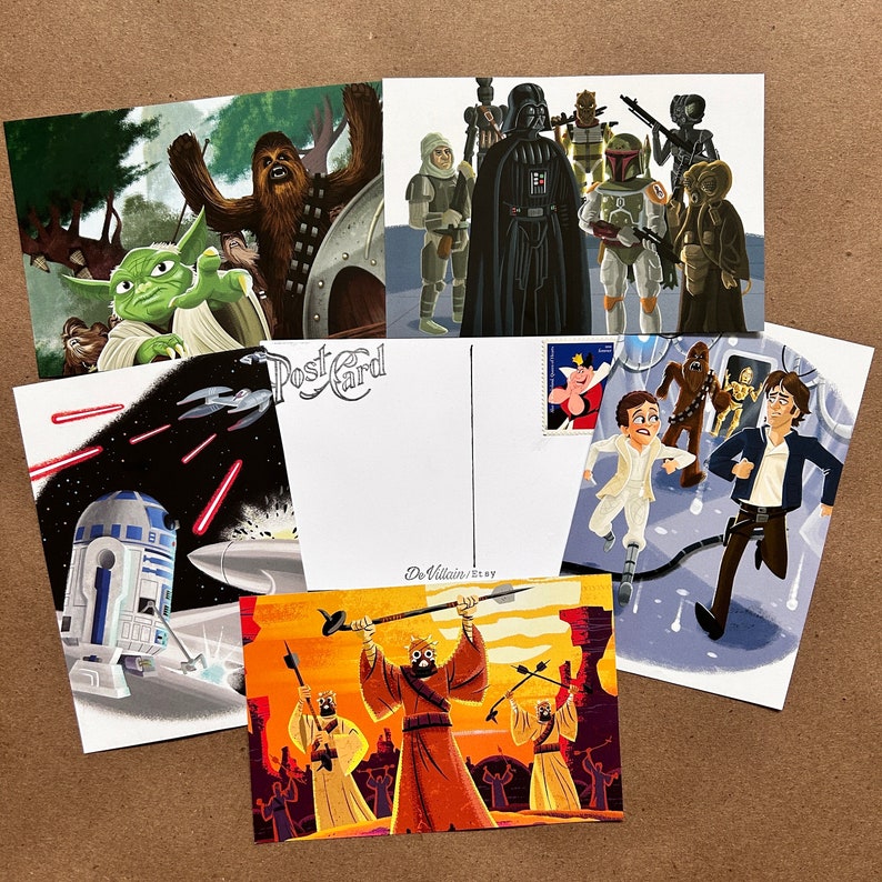Star Wars Postcards/ Star Wars Note Cards/ Star Wars Blank Note Cards ...