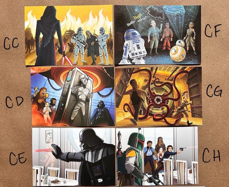 Star Wars Postcards/ Star Wars Note Cards/ Star Wars Blank Note Cards ...