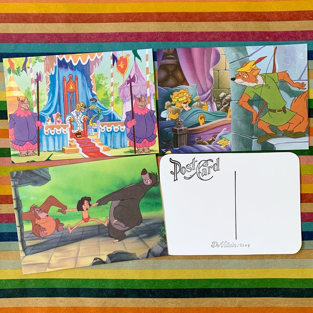 The Jungle Book Postcards/ Robin Hood Postcards/ Disney Postcards ...