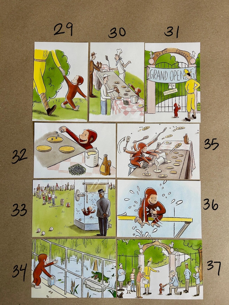 Curious George Postcards/ Postcards/ Blank Note Cards - Etsy