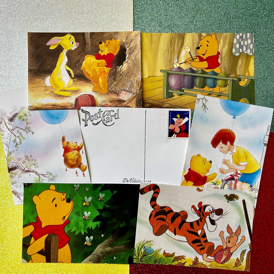 Winnie the Pooh Postcards/ Winnie the Pooh Note Cards - Etsy