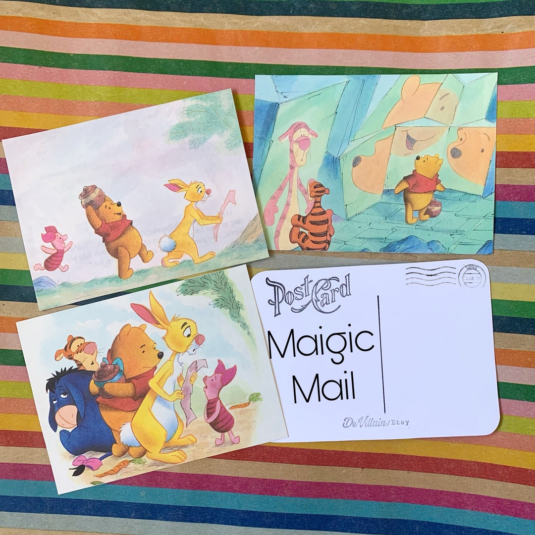 Winnie the Pooh Postcards/ Winnie the Pooh Blank Note Card/ Disney ...