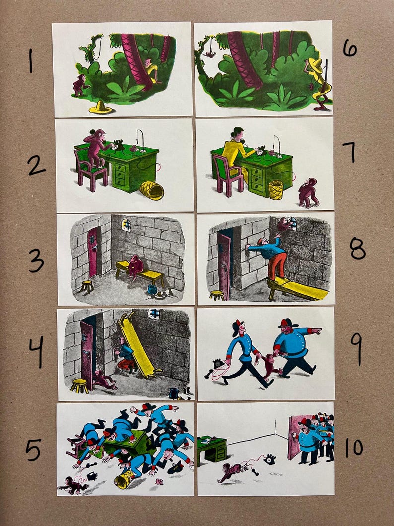 Curious George Postcards/ Postcards/ Blank Note Cards - Etsy