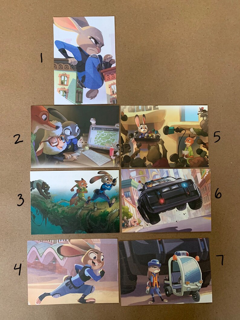Zootopia Postcards/ Zootopia Note Cards/ Wreck-it Ralph - Etsy