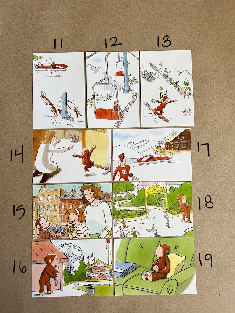 Curious George Postcards/ Postcards/ Blank Note Cards - Etsy