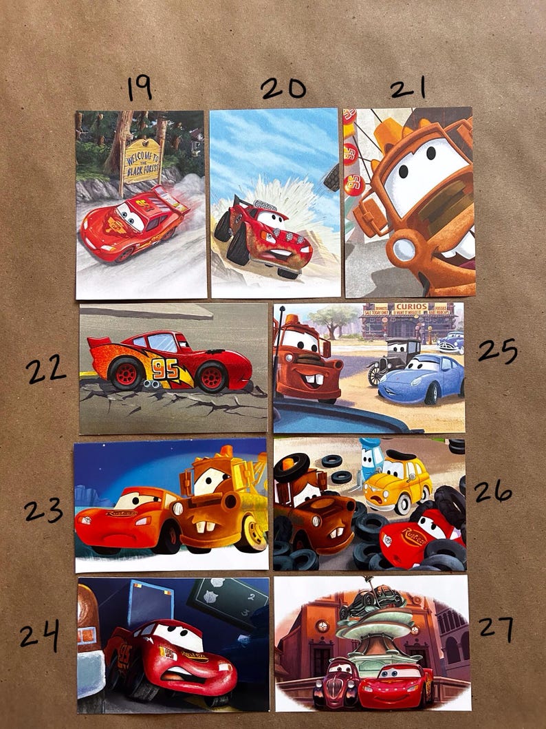 Cars Postcards/ Cars Note Cards/ Pixar Cars/ Disney Note Cards ...