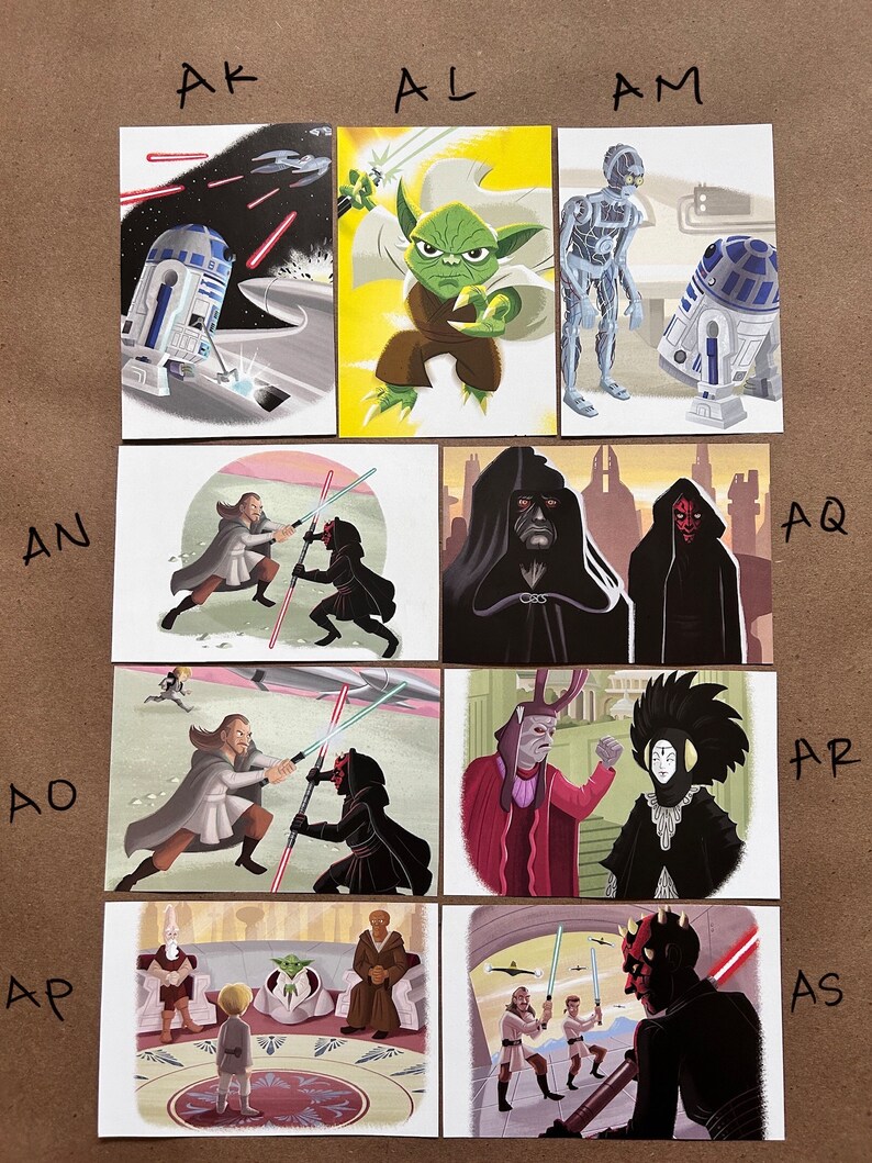 Star Wars Postcards/ Star Wars Note Cards/ Star Wars Blank Note Cards ...