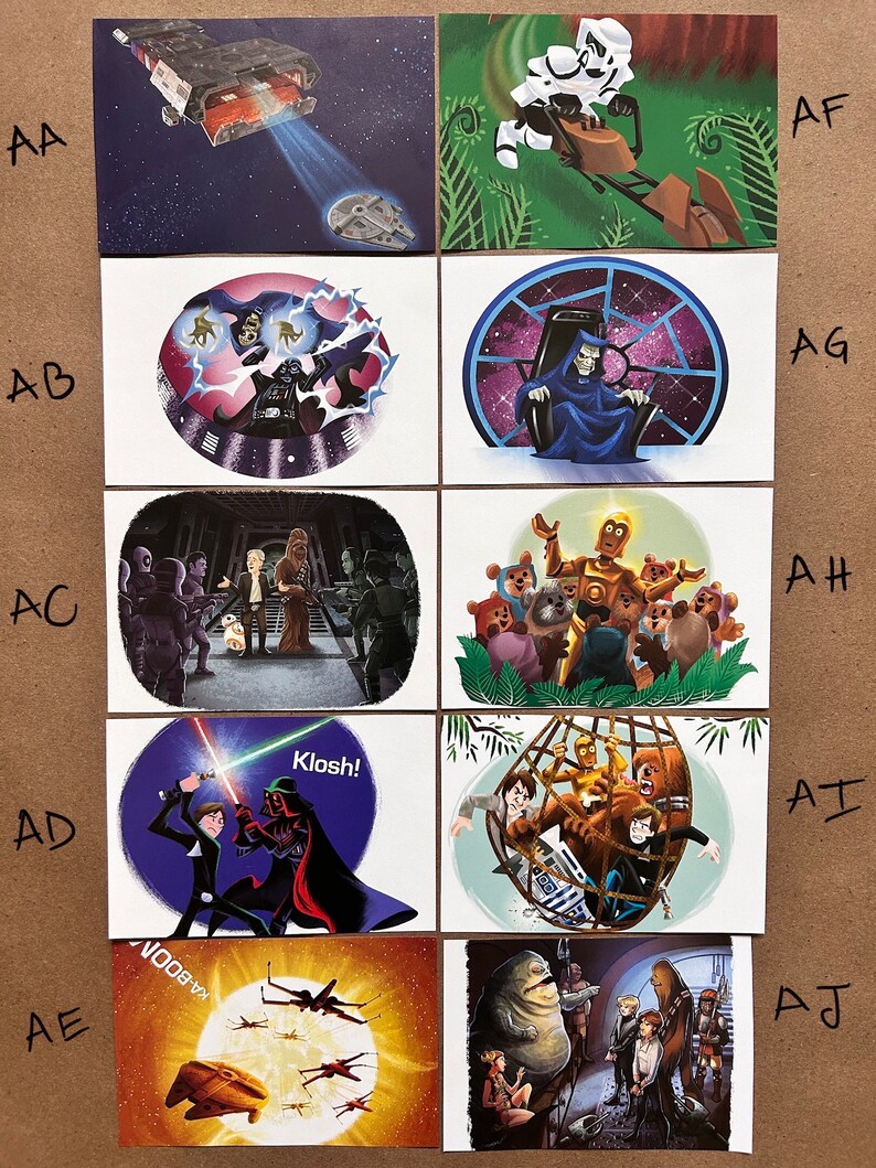 Star Wars Postcards/ Star Wars Note Cards/ Star Wars Blank Note Cards ...