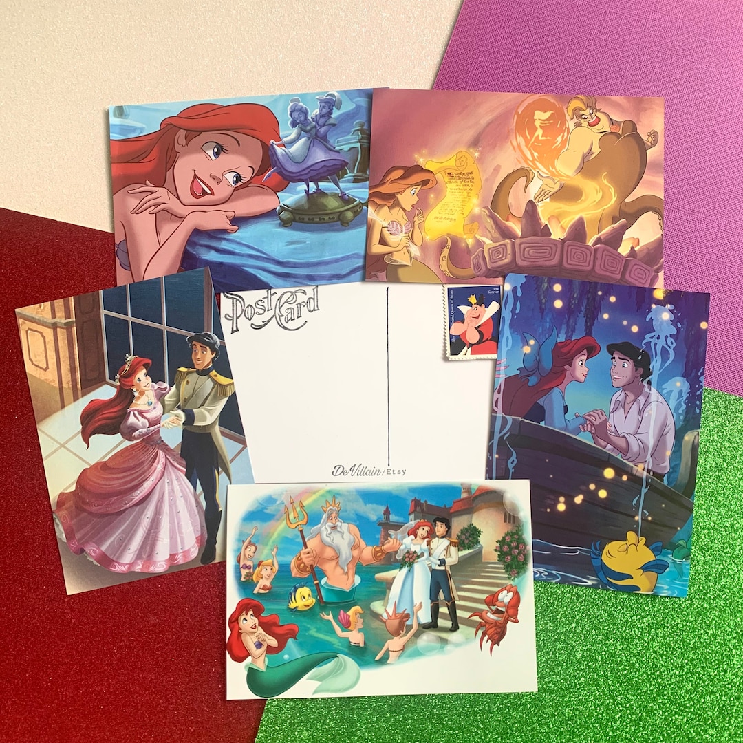 Little Mermaid Postcards/ Disney Postcards/ Princess Postcards/ Disney ...