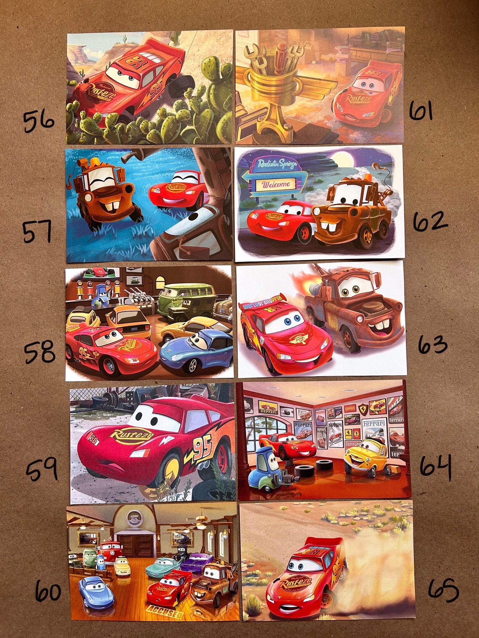 Cars Postcards/ Cars Note Cards/ Pixar Cars/ Disney Note Cards ...