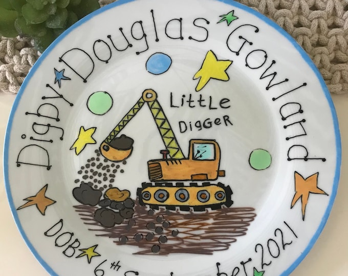 FREE Delivery Personalised/custom Made and Hand Painted Kids Plates ...