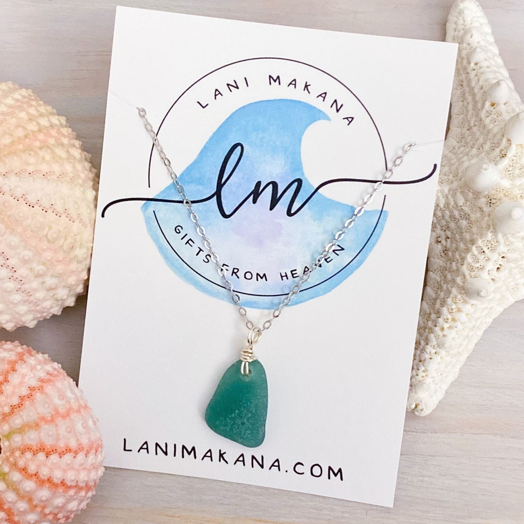 Dainty Genuine Sea Glass Necklace Beach Glass Necklace Mermaid Jewelry ...