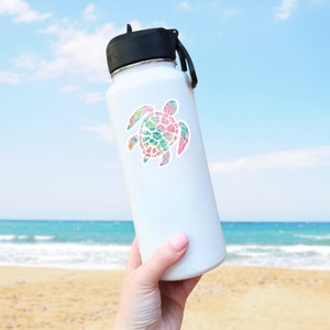 Preppy Sea Turtle Decal Waterproof Vinyl Sticker Die-cut Ocean Surf ...