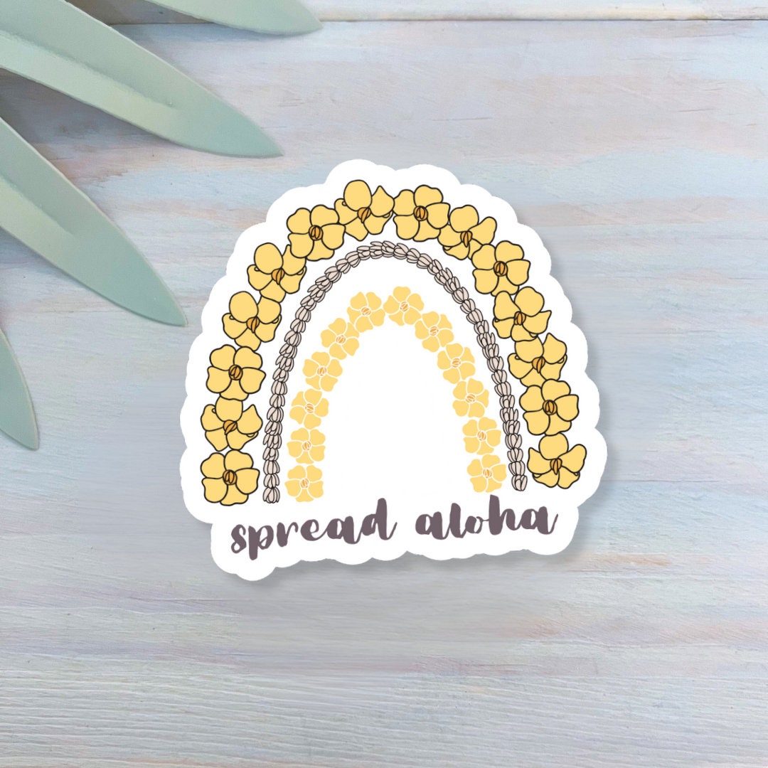 Hawaiian Lei Rainbow Decal Waterproof Vinyl Sticker Die-cut Aloha ...