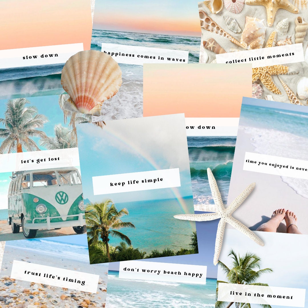Beach Affirmation Cards Beach Girl Aesthetic Good Vibes Affirmations ...