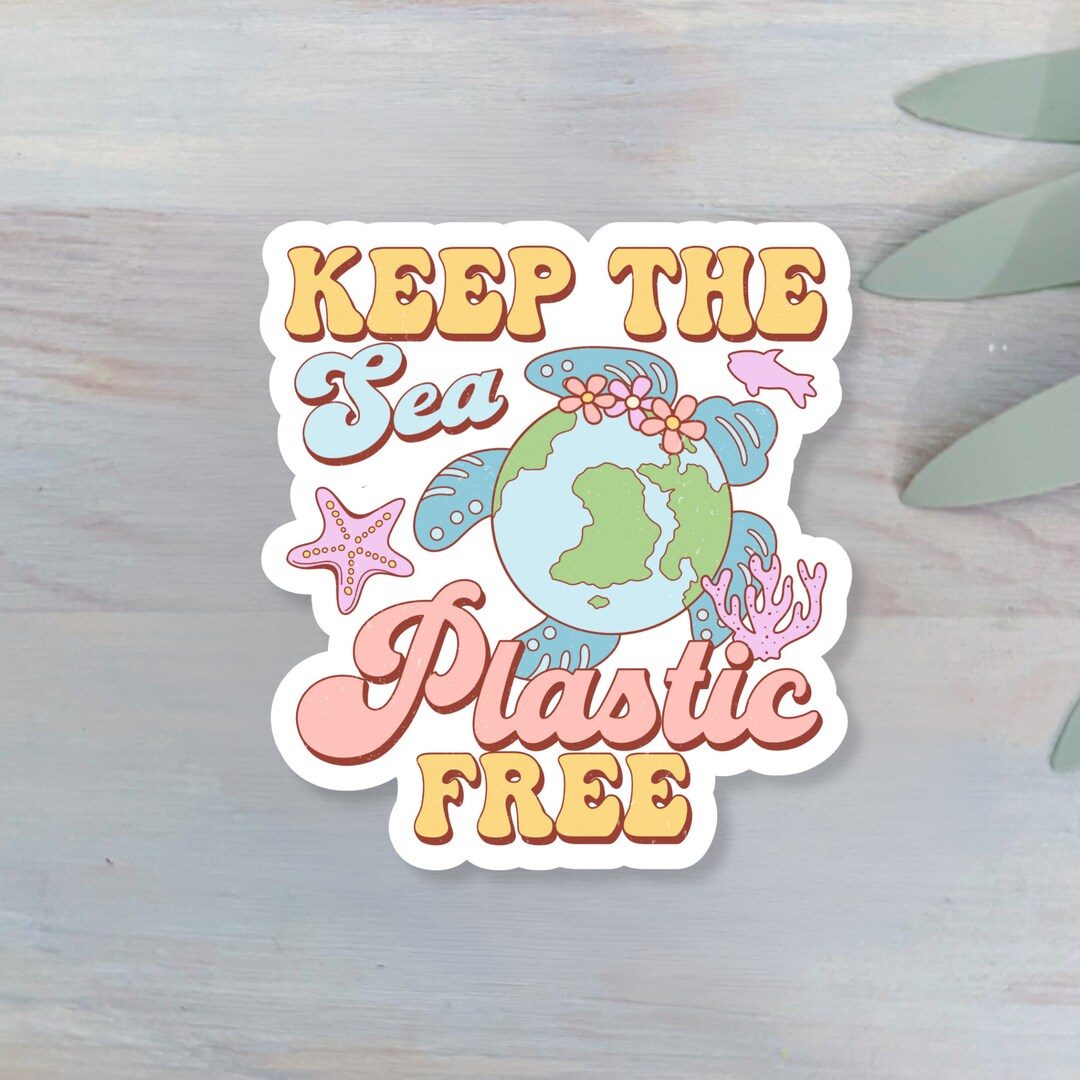 Sea Turtle Sticker Waterproof Vinyl Sticker Ocean Conservation Keep the ...