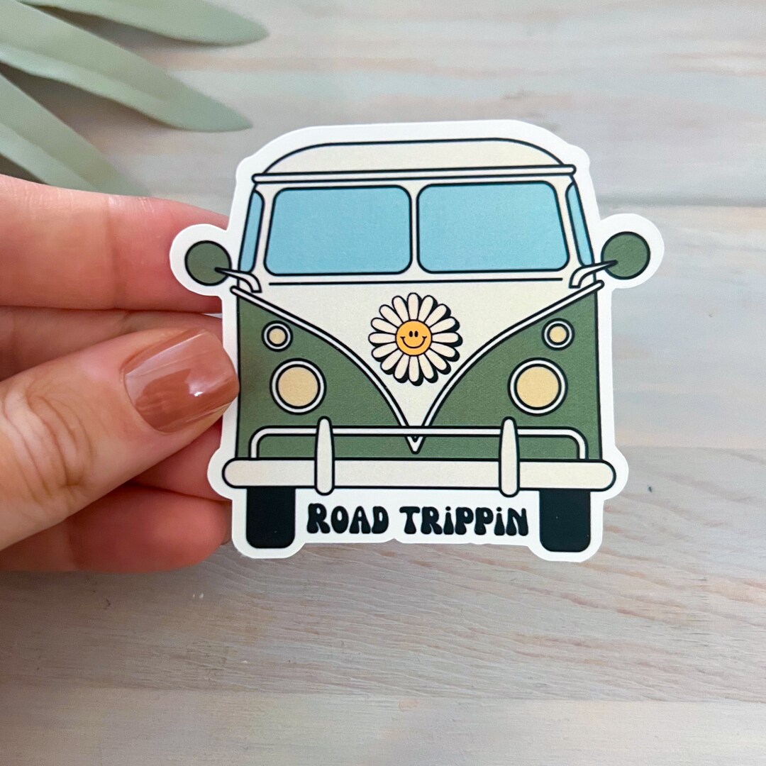 Road Trippin Hippie Van Decal Waterproof Vinyl Sticker Road Trip ...