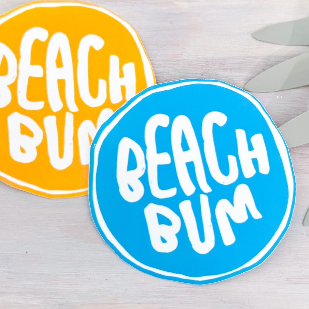 Beach Bum Surf Decal Waterproof Vinyl Sticker Die-cut Ocean Stickers ...