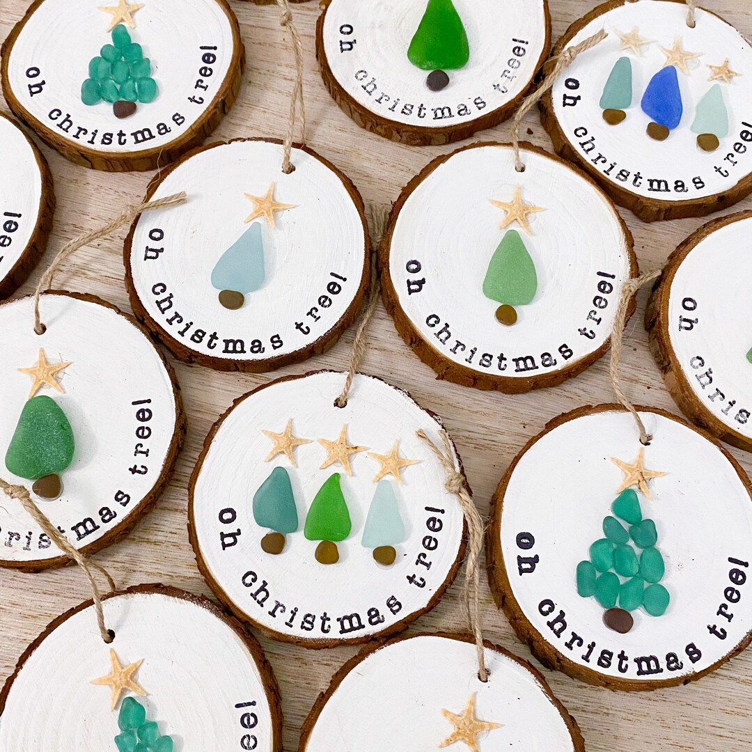 Beach Ornament Sea Glass Christmas Ornaments Ocean Ornament Hawaiian ...