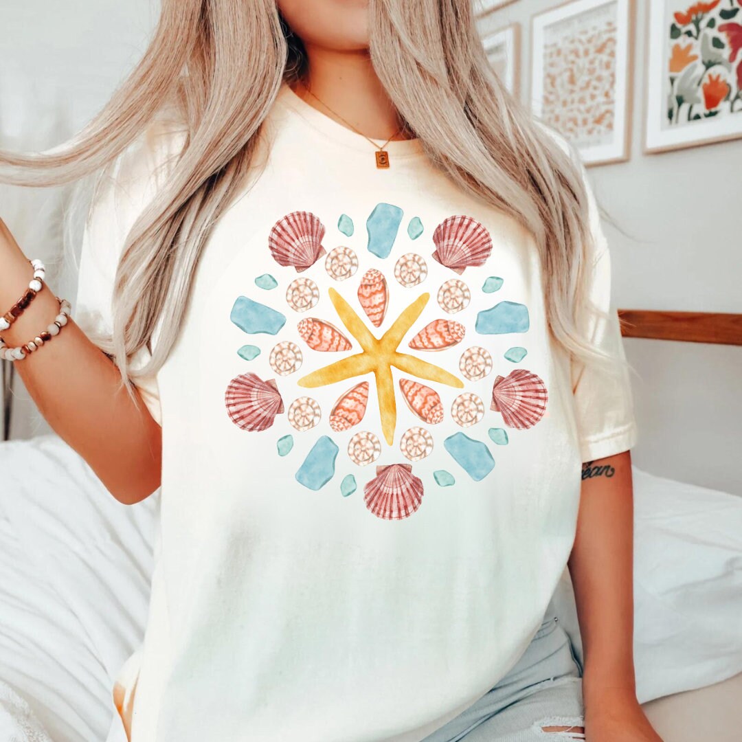 Seashell Shirt Ocean Inspired Style Beachy Shirts Mermaid Top Coconut ...