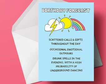 Forecast Birthday Card - Etsy