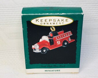 Hallmark North Pole Fire Truck Miniature Christmas Ornament - Etsy