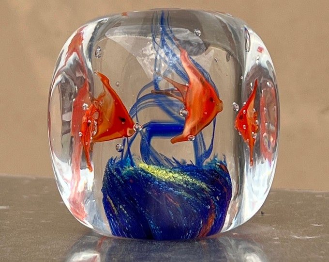 Avita Inc. Crystal Collection Studio Art Glass Aquarium Angelfish ...