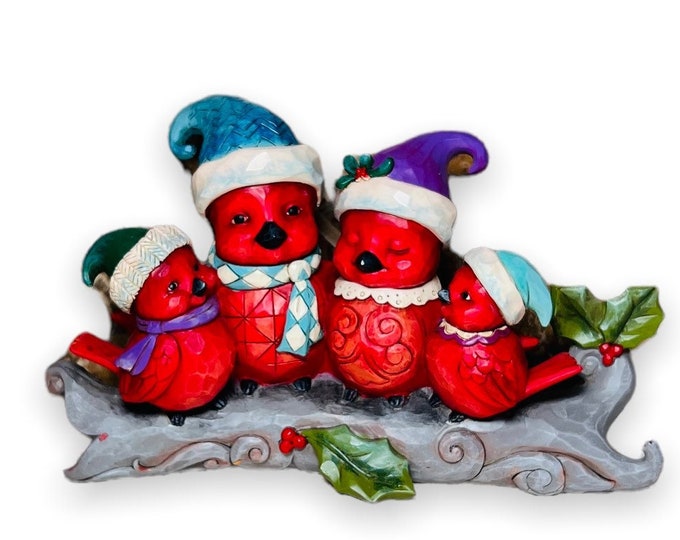 Jim Shore Sing for the Season Red Cardinal Bird Family - Etsy
