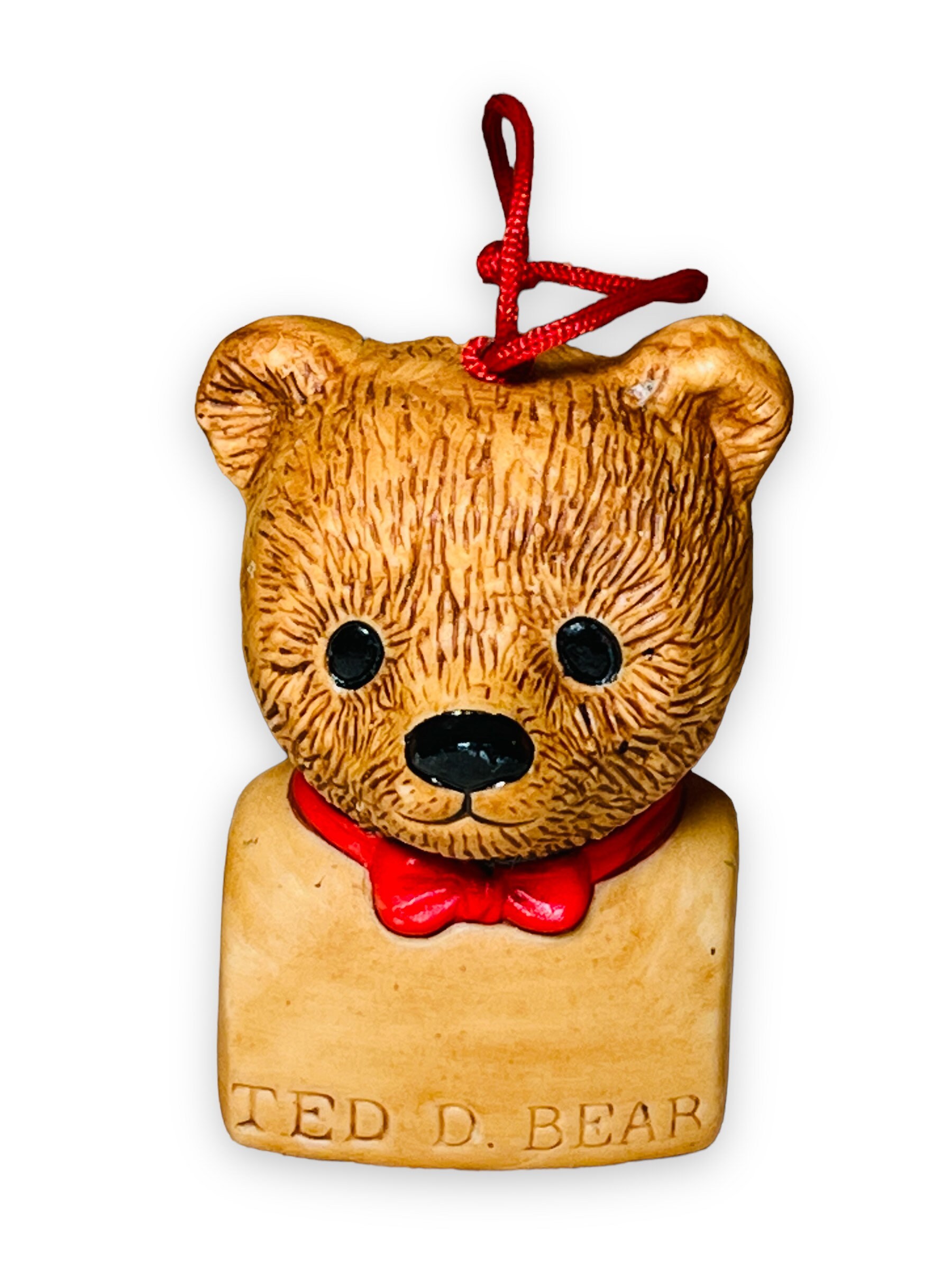 1983 Dept 56 Ted D. Bear Head Bust Ceramic Christmas Ornament - Etsy