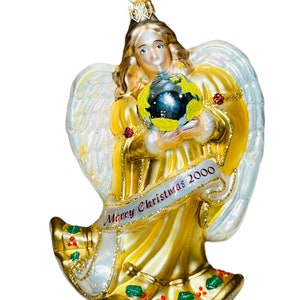 Polonaise Collection by Komozja Angel Millennium Polish Glass Ornament ...