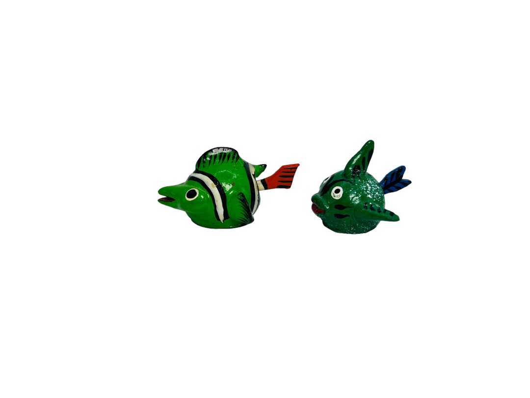 Mexican Folk Art Paper Mache Animals Fish Bobblehead Nodders - Etsy