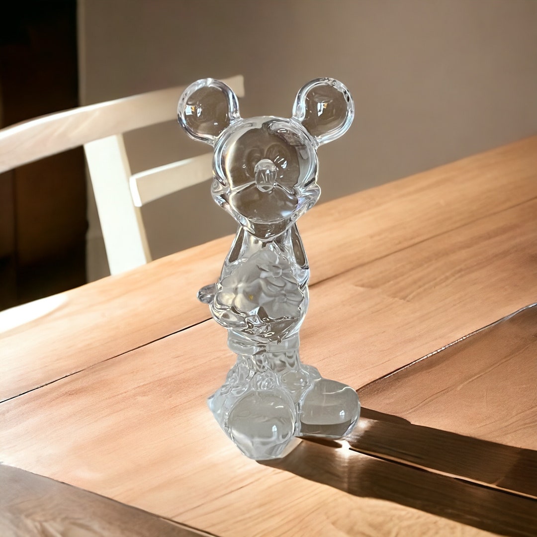 Lenox Fine German Crystal Mickey Mouse Holding Flowers Art Glass ...