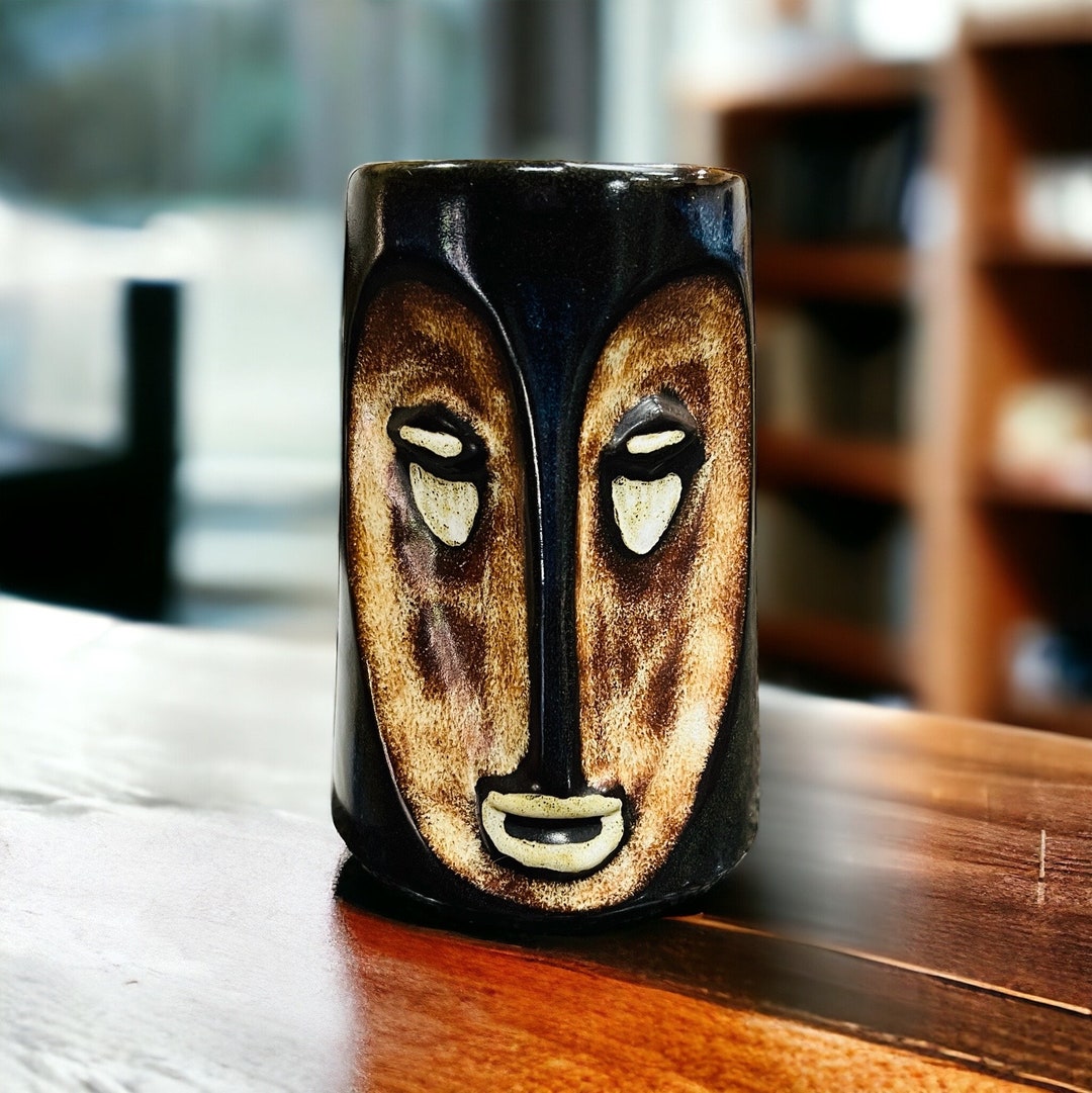 Mara Mexico Large 6 Heavy Tribal Face Stein Style Pottery Mug - Etsy